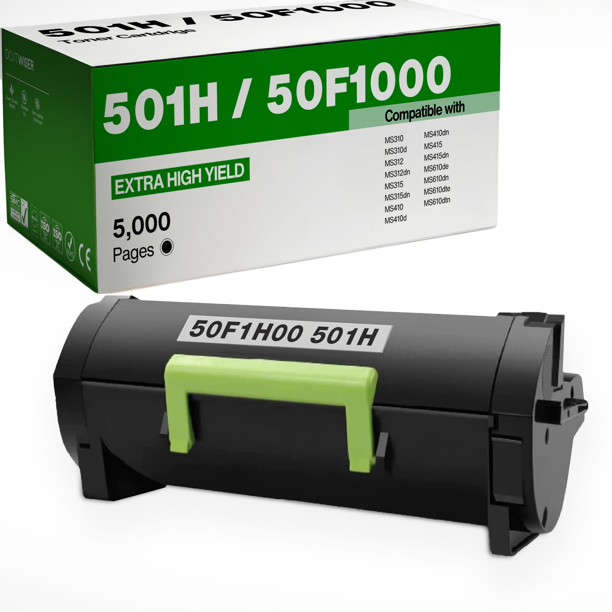 Do It Wiser互換Extra高容量ブラックトナーカートリッジfor Lexmark ms410d ms410dn ms510dn ms610dn ms610de ms610dtn ms610d