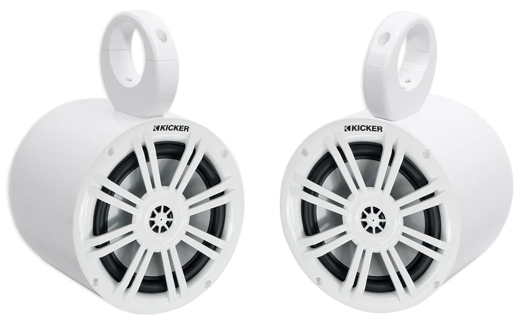 KICKER 41KM604W 6-1/2インチ 6.5インチ KMシリーズ 150W ピーク/50W RMS マリンスピーカー KM60 セット ロックビル MAC65W 6.5インチ ホワイト ア