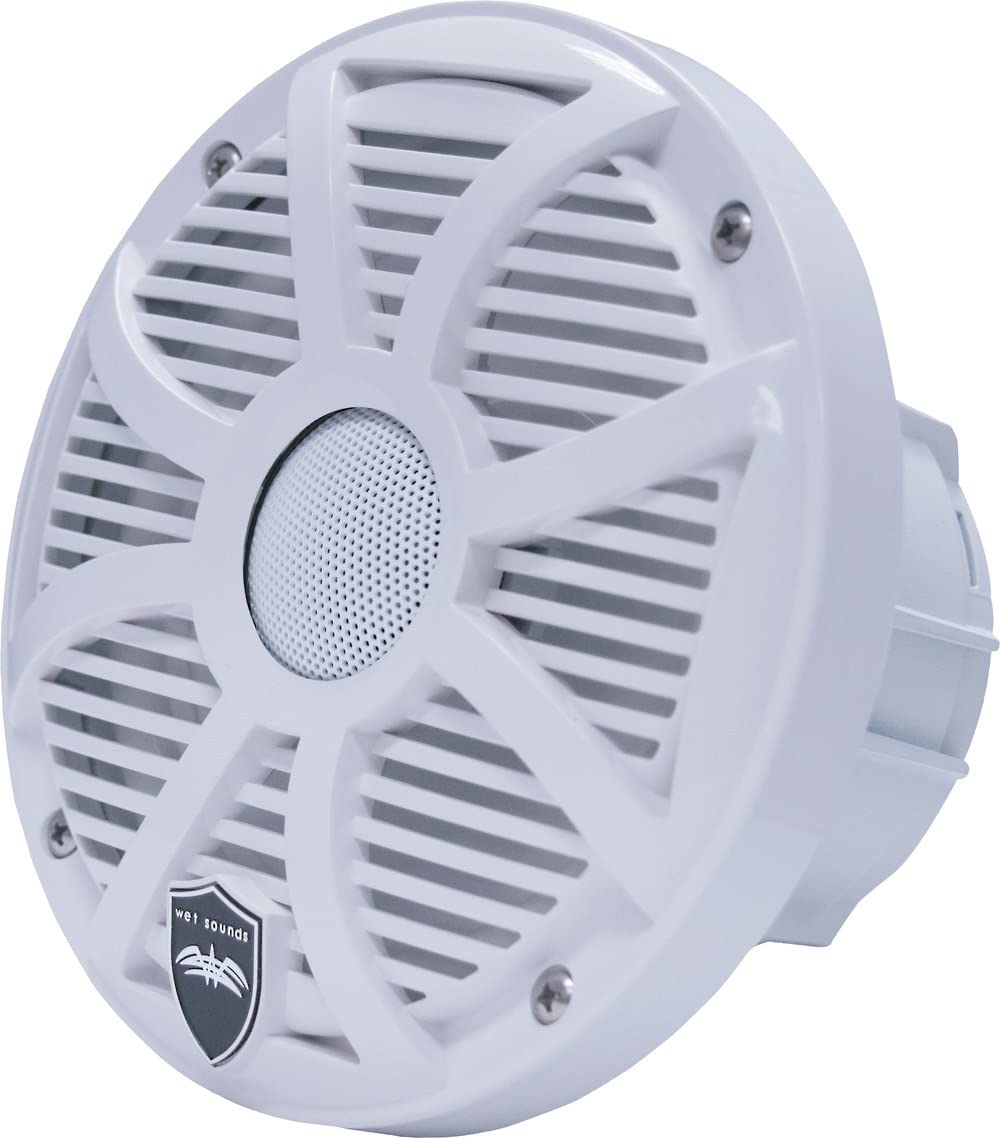 ウェットサウンド | REVO 6-SWW | 高出力コンポーネントスタイル 6.5インチ マリン同軸スピーカー RGBバックライトと密閉型ホワイトSWグリル付き