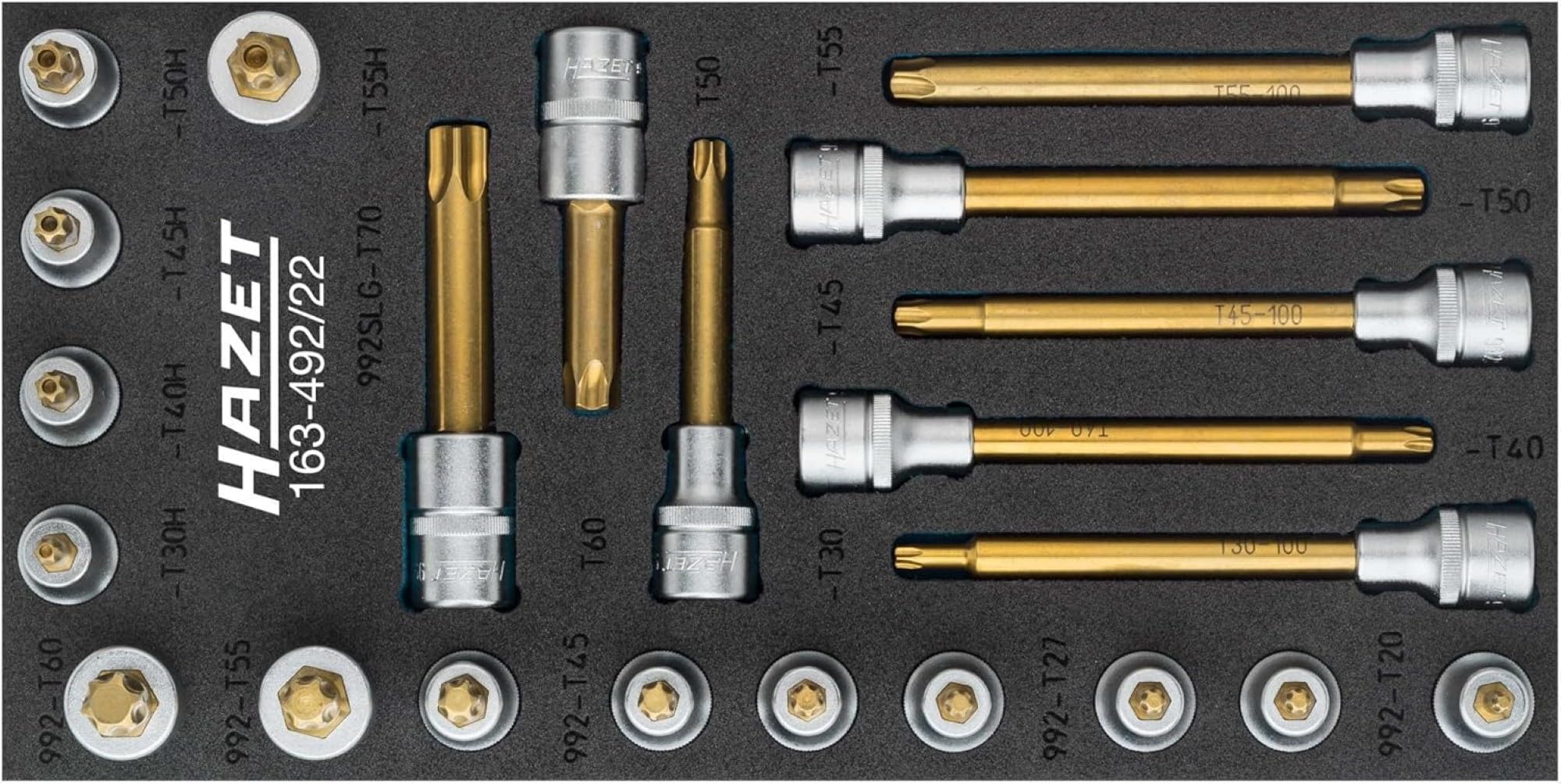 Hazet 163-492/22 トルクスソケットセット 22点組 1/2インチ TORX スタービット 自動車整備 特殊ボルト