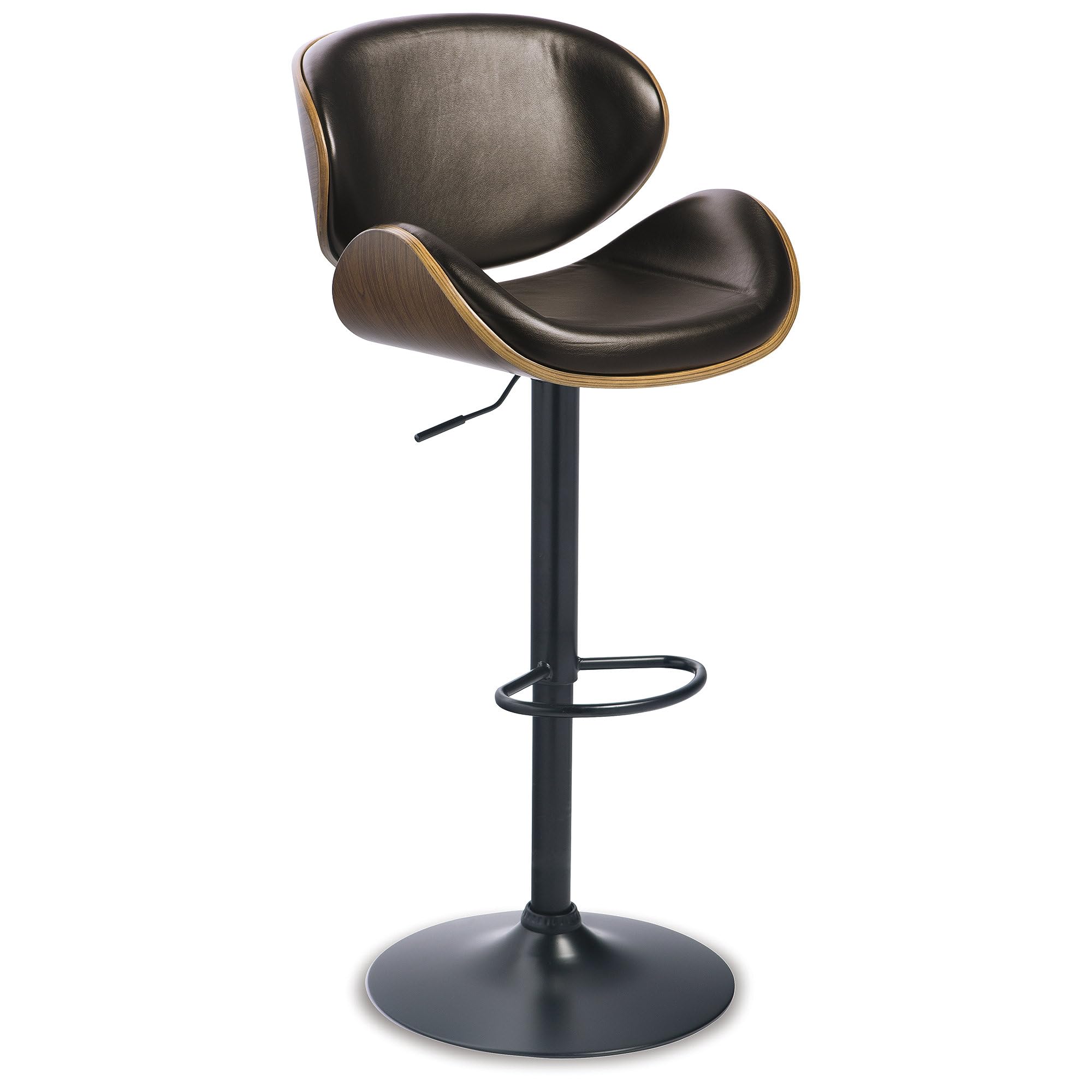 Signature Design By Ashley - Bellatier Tall Upholstered Swivel Barstool - Contemporary Style - Black