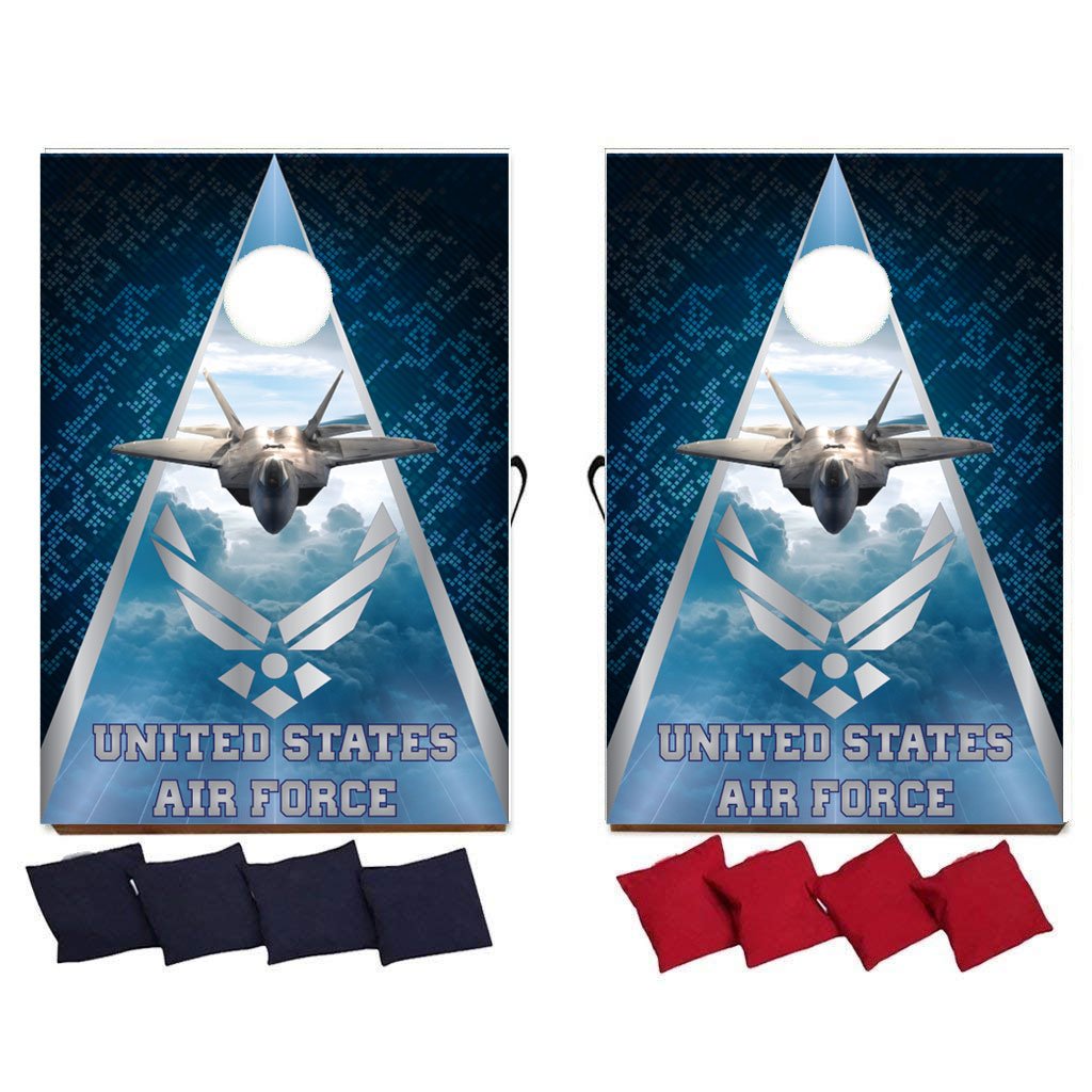 United States Air Force Cornhole Game ? Air Force Bag Toss Game ? 8バッグIncluded ? 木製ボード