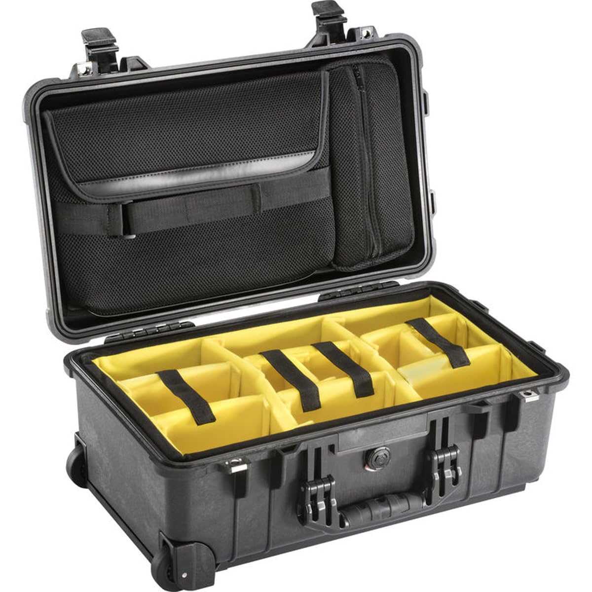 1510SC Studio Case with Lid Organizer and Yellow Divider Set (Black)