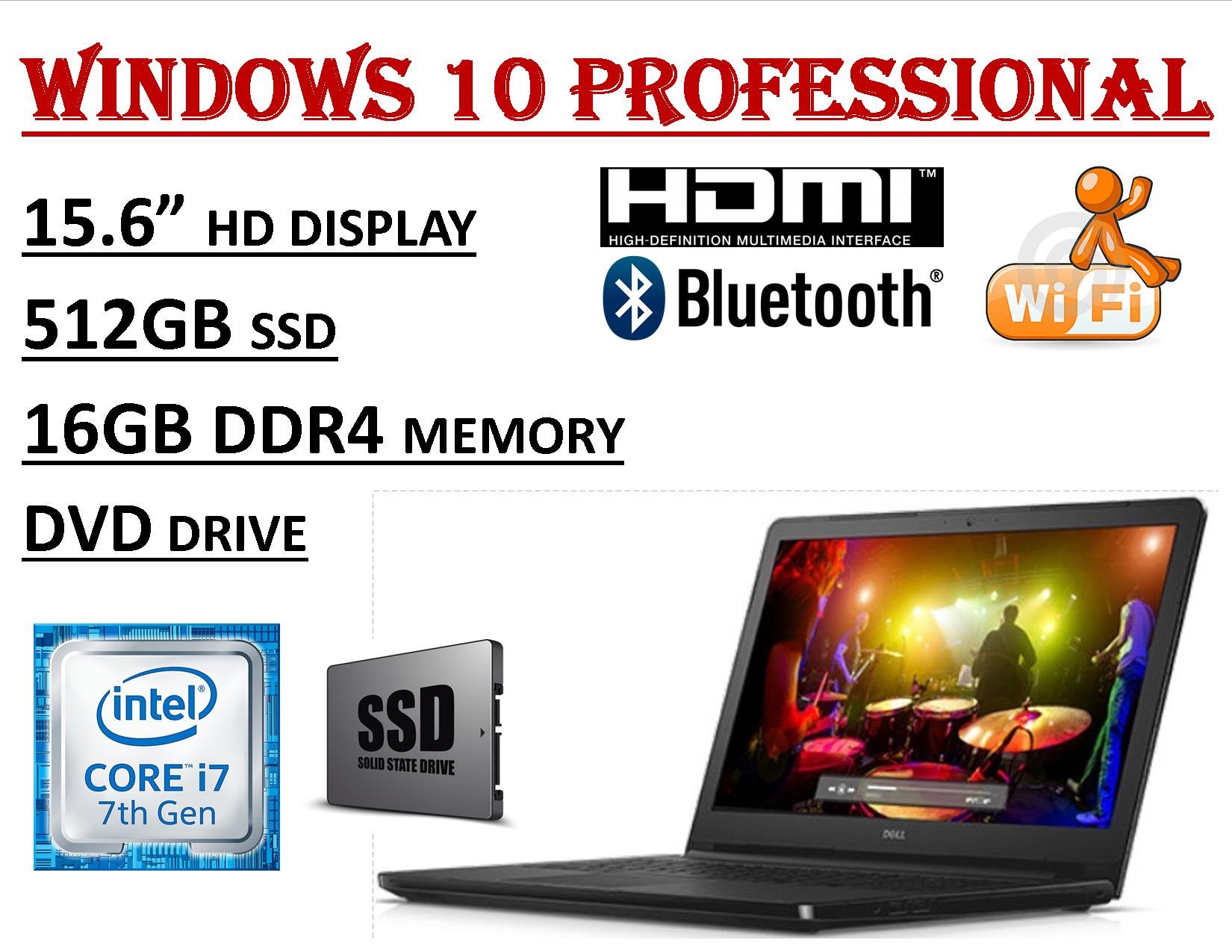 Dell Inspiron 15 5000 Series 5566 15.6 HD Business Laptop ( 2018 Edition ) - Intel Core i7-7500U P