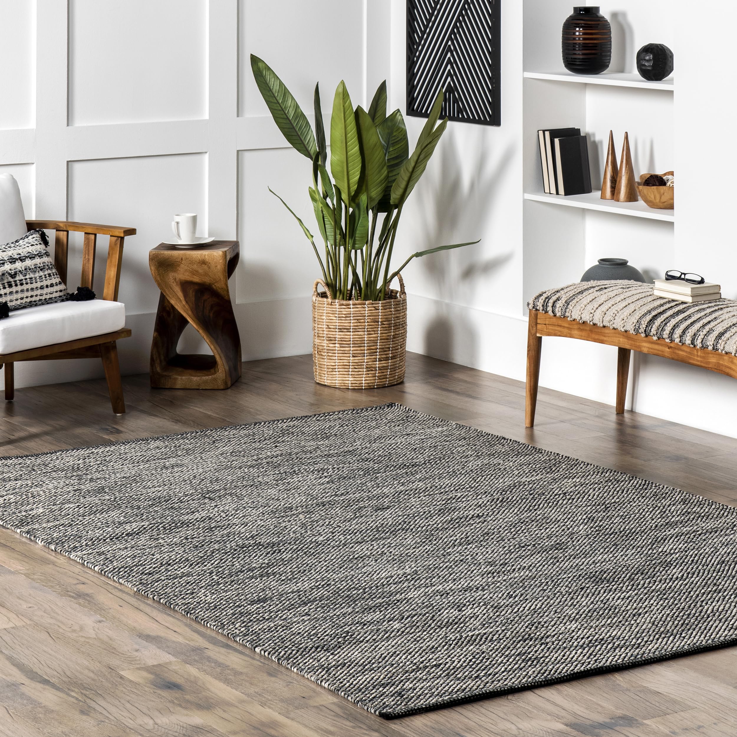 nuLOOM Wisniewski Hand Woven Area Rug 3' x 5' Grey