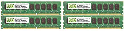 32GB (4x8GB) DDR3-1866MHz PC3-14900 ECC UDIMM 2Rx8 1.5V Unbuffered Memory for Server/Workstation