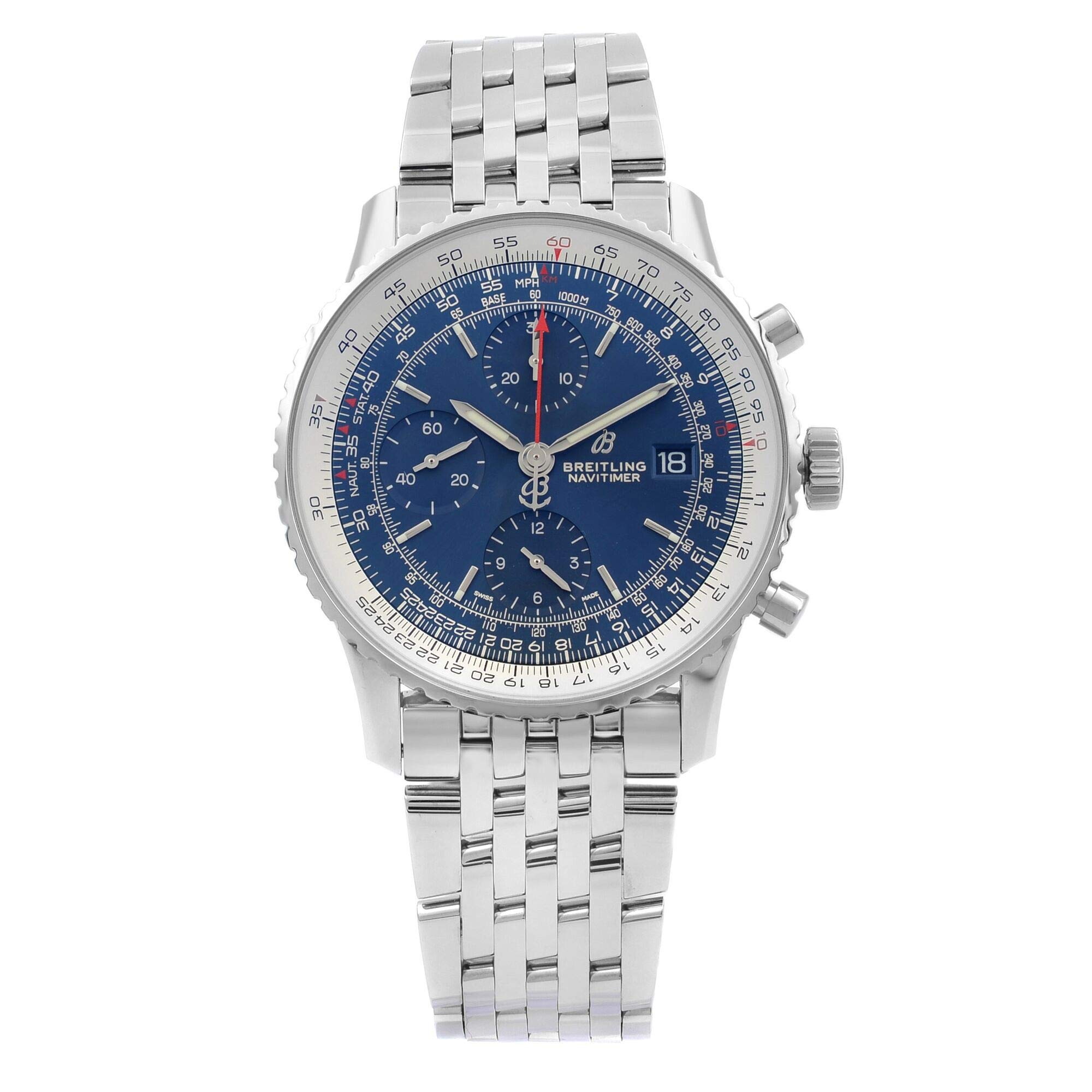 Breitling Navitimer 1 クロノグラフ 自動巻き ブルーダイヤル メンズウォッチ A13324121C1A1 ブルー クロノグラフ。