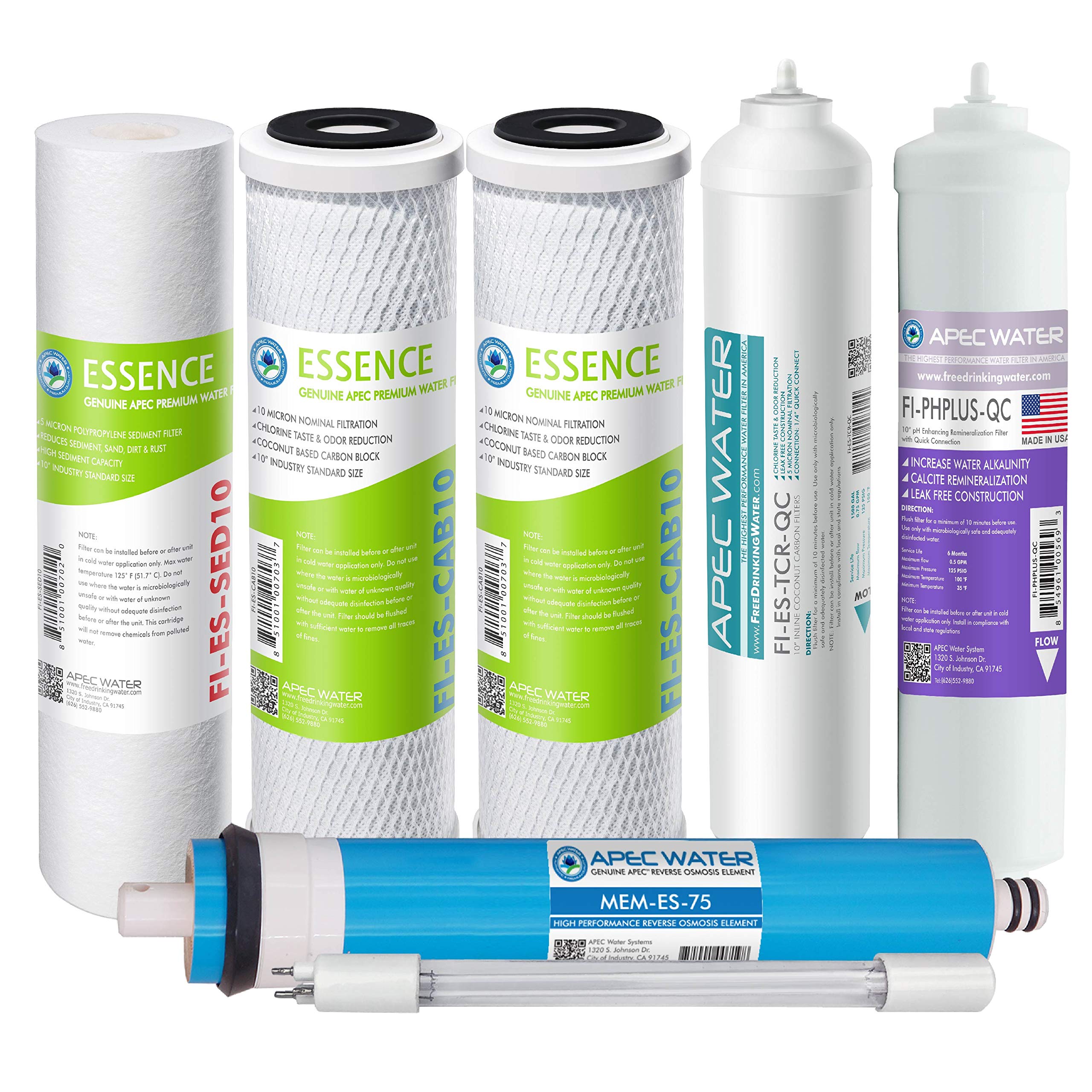 APEC Water Systems FILTER-MAX-ESPHUV-SS 75 GPD 大容量コンプリート交換セット エッセンスシリーズ ROES-PHUV75 逆浸透システムステージ1-7用