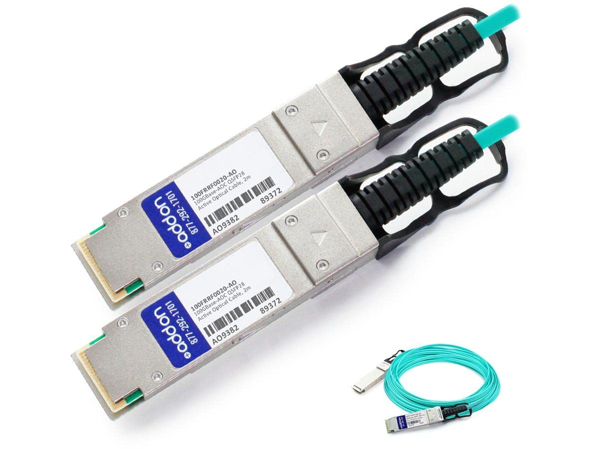 Addon 100FRRF0020-AO Intel 100FRRF0020 Compatible TAA Compliant 100GBASE-AOC QSFP28 Omni-Path A