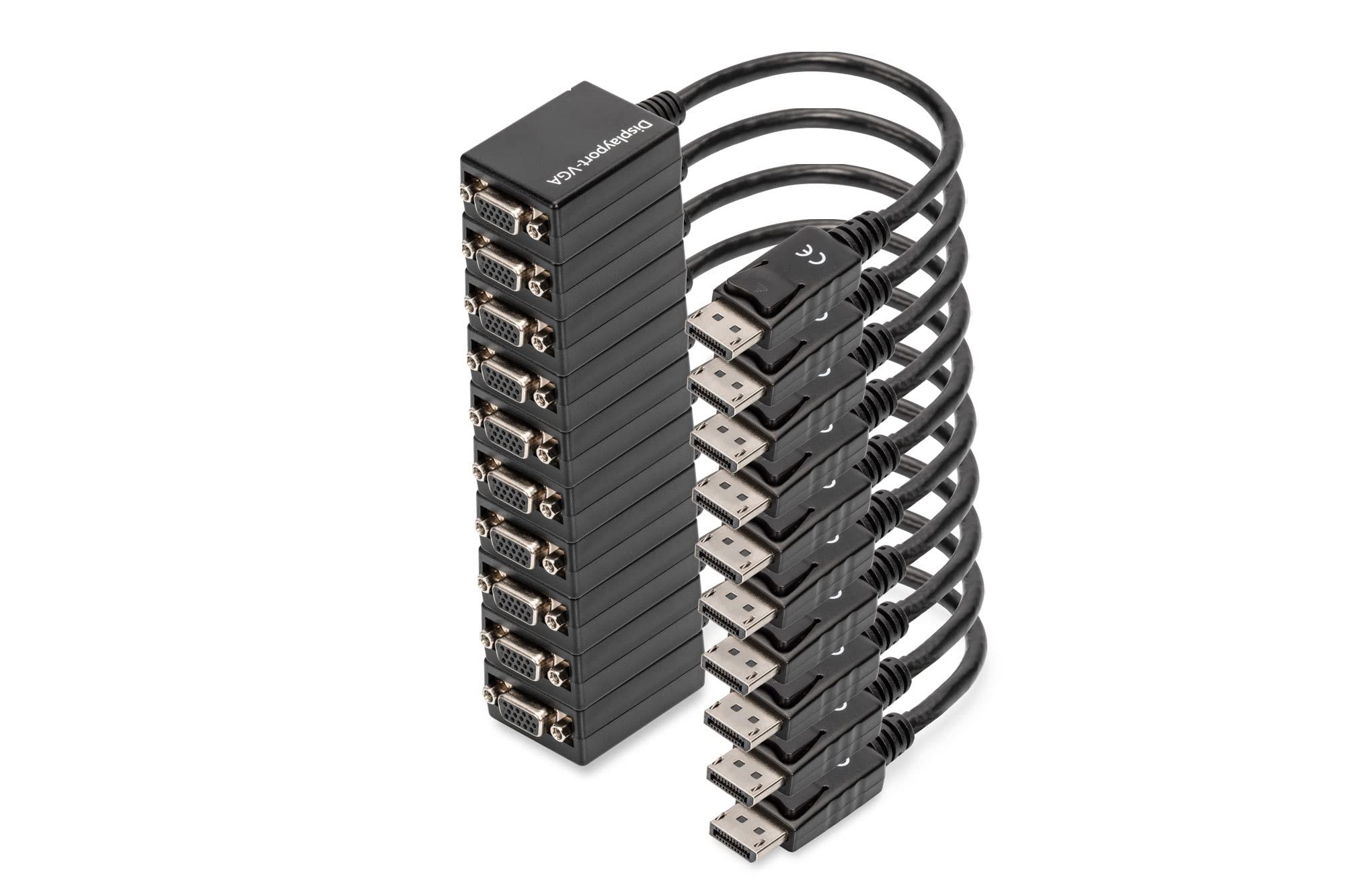 Digitus DisplayPort 変換ケーブル DP - HD15 M/F 0.15m 10本セット フルHD CE ブラック