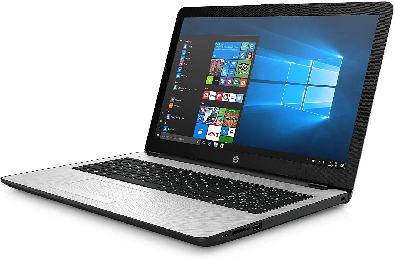 HP Premium 15.6-inch HD WLED-Backlit Display Laptop PC Intel Dual Core i3-7100U 2.4GHz Processor 4