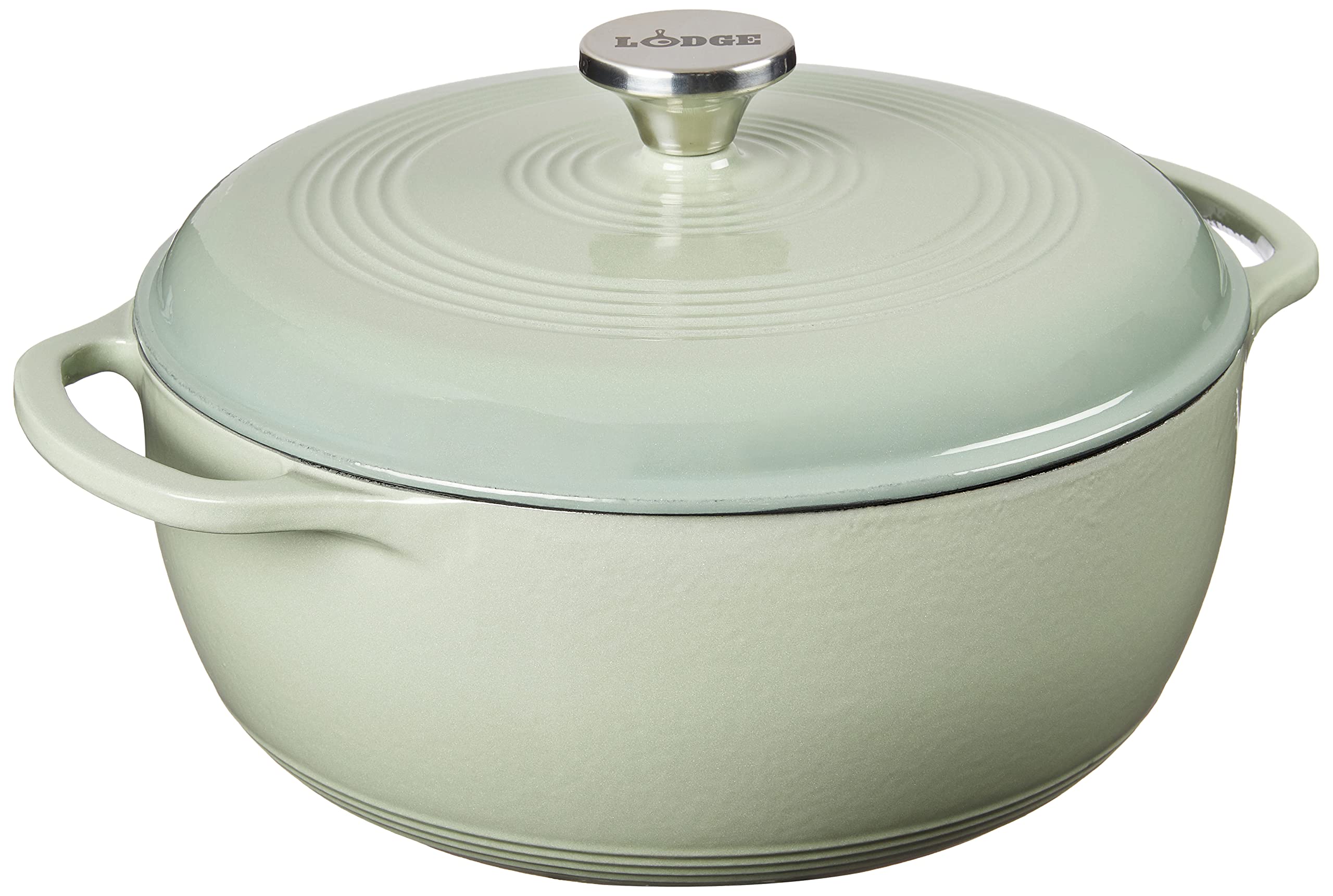 Lodge EC6D50 Cast Iron Enameled Dutch Oven 6 Qt Desert Sage