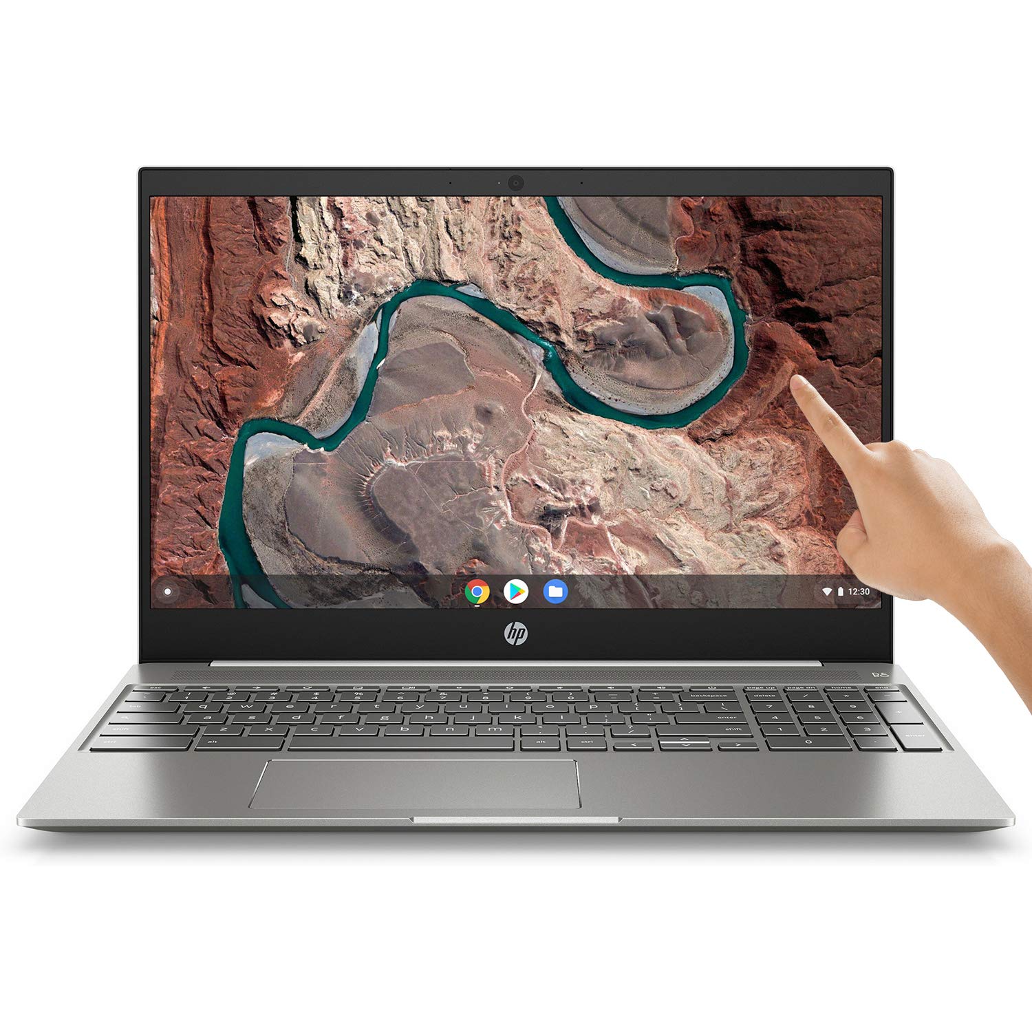 2019 Flagship HP Chromebook 15.6 IPS FHD 1080p Touchscreen Core i3-8130u 4GB 128GB eMMC Ceramic Whi