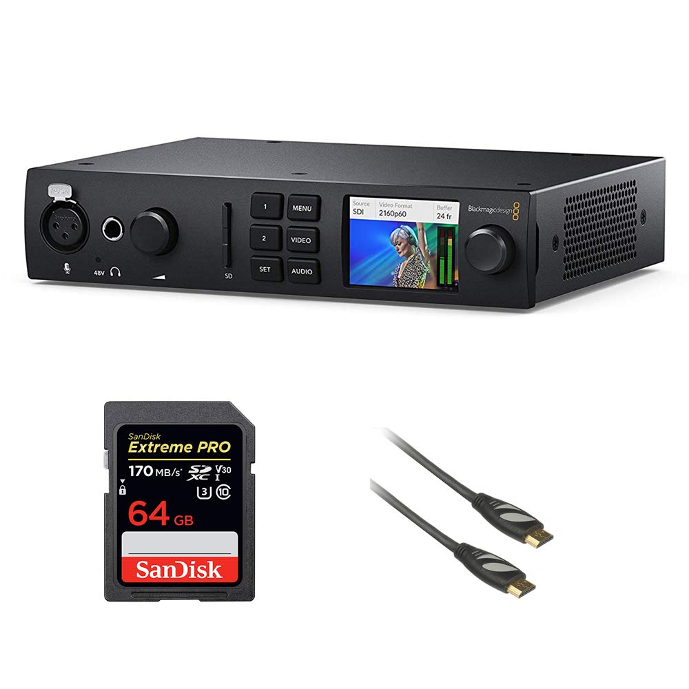 Blackmagic Design UltraStudio 4K Mini 64GB Extreme PROメモリーカード&3フィート HDMIケーブルバンドル