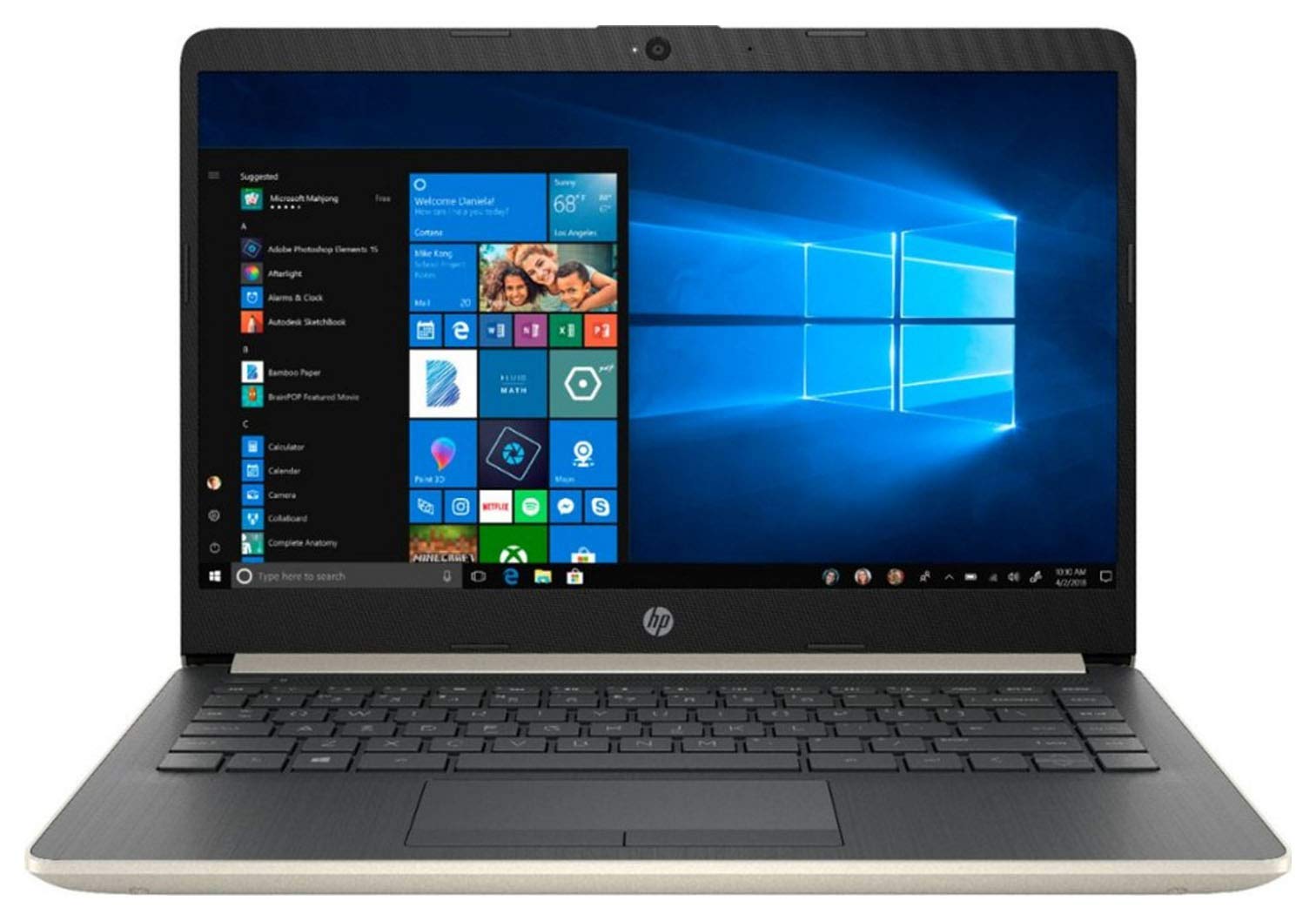 2019 Newest HP 14 Touch-Screen Laptop Intel Core i3 4GB RAM 128GB SSD Windows 10- Ash Silver Keyboa
