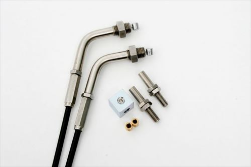 定形外 ACTIVE(アクティブ) 【4538792737447】 1060302 DIYスロットルワイヤー T-1/T-2/T-3 STD (ステン金具/アウターBLK) 1400mm 2本入スロットルキットTYPE-1・2・3用DIYス...