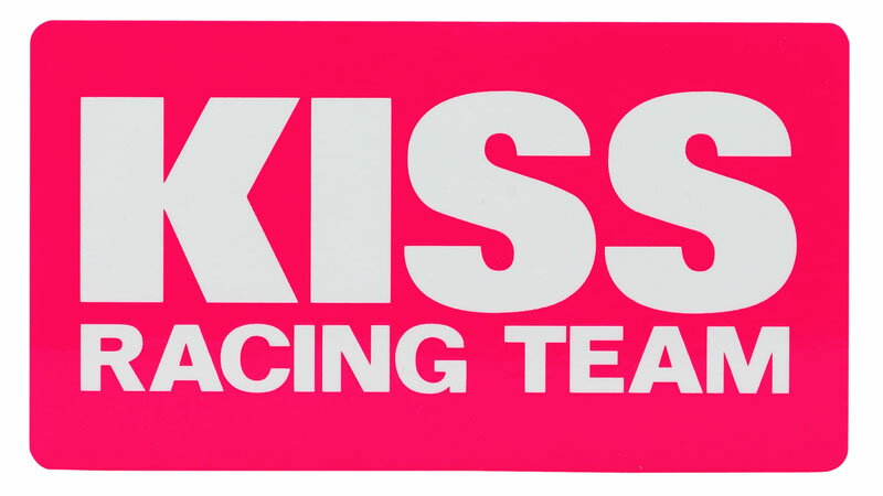 【KIJIMA(キジマ)】 【4934154714697】 K1482 【ポスト投函便発送】 ステッカー KISS　ホワイト文字　ピンクバック M 100x55mmキジマKISSレーシングチーム、オリジナルステッカーです。2種類のサイズにチ...