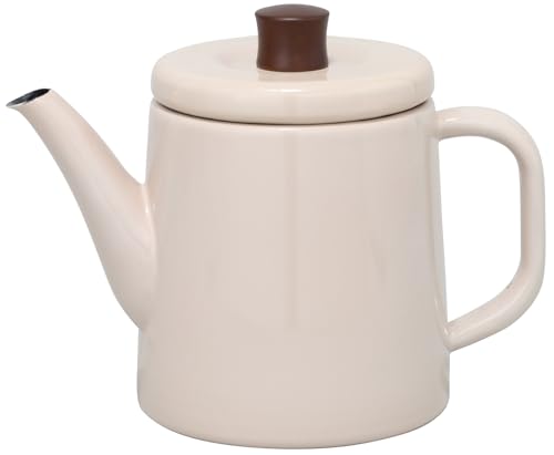 サイズ:22.5×13×17.5cm 本体重量:約900g 容量:1.5L 素材・材質:本体/琺瑯 つまみ/天然木 生産国:日本