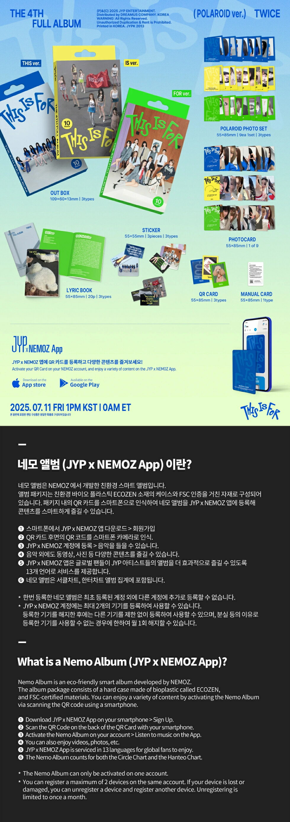●商品名：TWICE - 4TH FULL ALBUM "THIS IS FOR" (THIS ver. / IS ver. / FOR ver.) (3types Random Ver.) + Random Photocard (BDM)...