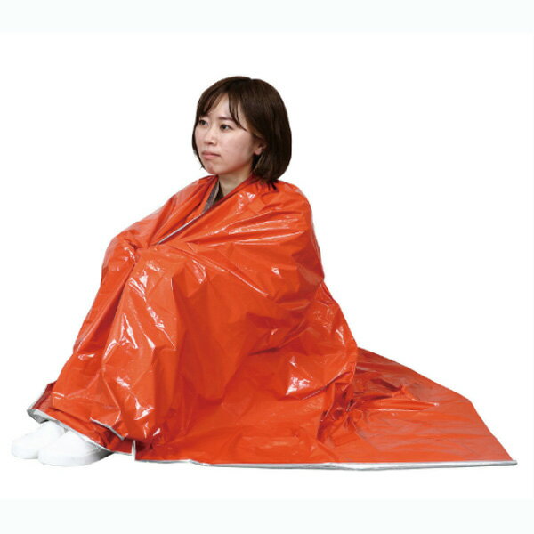 静音タイプなので避難所などでも 人目が気にならない!オレンジ色で救難時でも良く目立ちます。コンパクトに収納できる! セット内容本体×1 材質アルミ蒸着+PE 包装形態チャック付袋 寸法(mm)1000×2000　