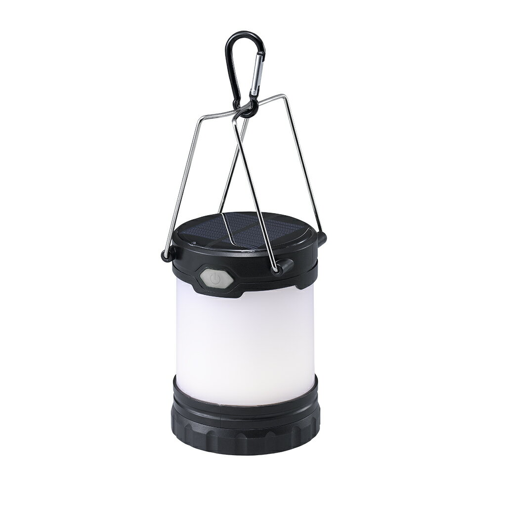 商品名 USB充電もできるソーラーランタン 製品型番 LA9S01BK JANコード 4966307156504 本体寸法 W約86mm×H120mm×D86mm 本体重量 約220g カラー ブラック [電池] 使用電池 単3形乾電池×3...