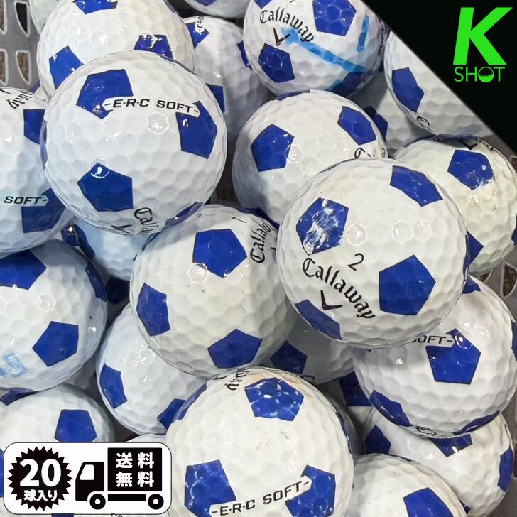 【店内全品P10倍】Callaway ERC SOFT 年式混合 20球 ブルー★★★【キズ・ライン有り良品】【送料無料】　ゴルフボール　ロストボール　キャロウェイ【中古】※ラインに傷などあります。 大人気の【TRIPLETRACK】が傷あ...