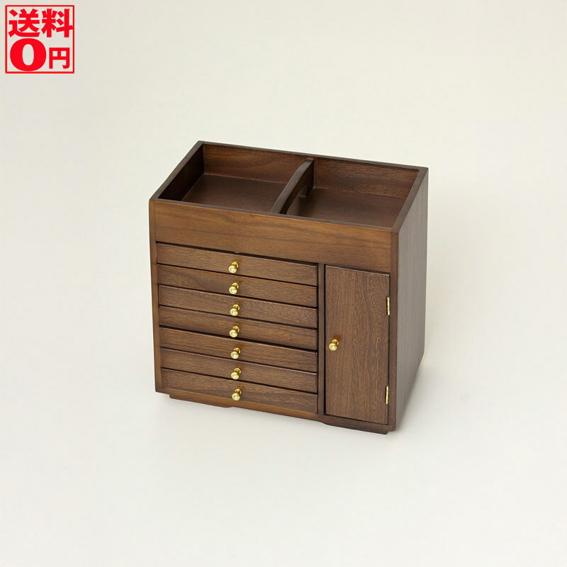 商品名：持ち手付 すっ桐ボックス 商品No.：64852 サイズ：幅30.5×奥行18×高さ28.5cm ●上部内寸(2ヶ所) 　約幅13.5×奥行16.5×高さ4.5cm ●引出内寸(7杯) 　約幅18.5×奥行15.5×深さ1.5cm ...