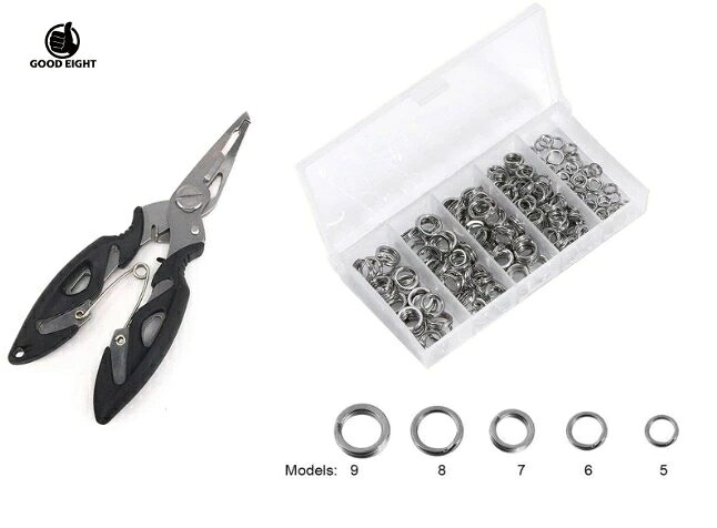 この商品は スプリットリング＋プライヤーセット　ステンレス 高強度 耐腐食性　200PCS 5Sizes 釣り具 ポイントスプリットリングプライヤーセット スプリットリング＋プライヤーセット 【スプリットリング丸型】スプリットリング丸型は一...