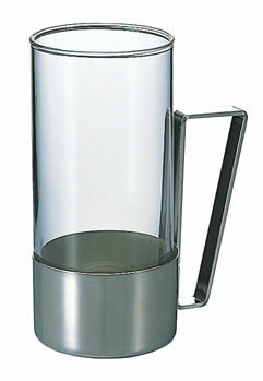 商品詳細 サイズ：9.1×5.7×高12.2cm　口径5.5cm 満水容量：220ml 材質 ガラス：耐熱ガラス製(耐熱温度差120度) ホルダー：ステンレス製 関連商品ハリオ　コーヒー&ティーサーバー テコTCR-100-B HARIO....