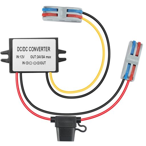 dcdcコンバータ:DC10-22Vから24V3A降圧コンバータ、安定した性能と95%以上の変換効率。耐久性に優れ、熱対策も万全です 電圧範囲:入力電圧:10-22V、出力電圧:DC24V、出力電流:3A、最大出力電力:72V:DC24V、...