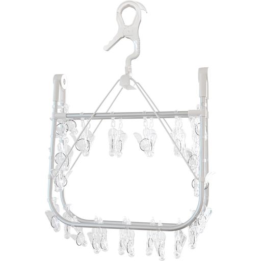 商品サイズ:約幅65x奥行35x高さ35cm、重量:約572g 本体(フレーム):アルミニウム合金 キャッチ部・ピンチ:ポリカーボネート 本体ジョイント部:ポリカーボネート ピンチジョイント部:ポリエチレン