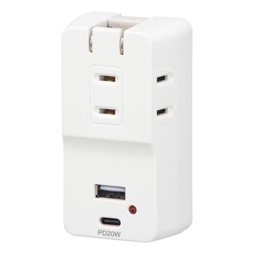【 特 長 】 ◆ACコンセントx3、Type-Ax1、Type-Cx1 ◆Type-Cポートは超急速充電PD(Power Delivery)対応、最大出力20W ※Type-C単独使用時 ◆接続機器を自動で判別して適切な電力で効率よく充電...