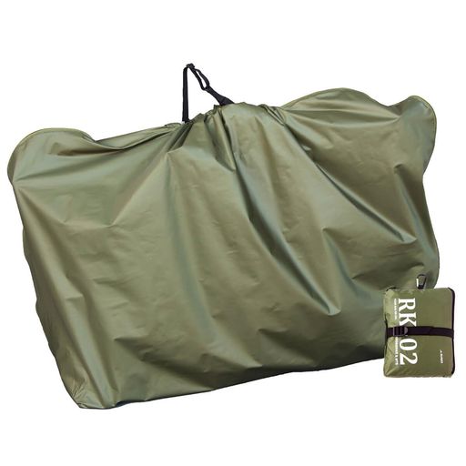 サイズ:高さ1100x横1500(mm) 重量:340g(収納袋、付属品を含まず) 材質:ポリエステル 付属品:ワンタッチショルダーベルト、ハンドルロックベルト、りんりんバンド(3本) カラー:カーキ