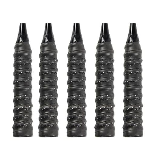 【パッケージ】グリップバンド5本入り、寸法:1100mmx25mmx0.7mm(長さx幅x厚さ) 【高品質材質】テニスグリップベルトは素材PUで、優れた耐摩耗性、ソフトで快適、握力が弱い人でもしっかりと握れます。緩衝耐久性、巻いても伸びにく...