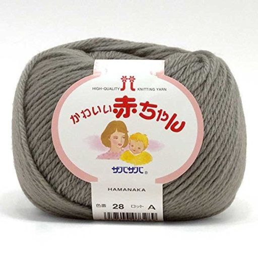 品番:2202 太さ:並太 仕立:40g 約105m 色・柄:Col.28 グレー 系 素材:アクリル60%、ウール40%