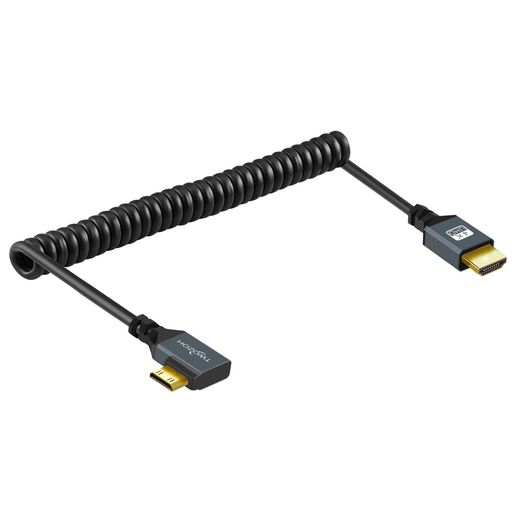 このアングル90度コイル状レフトアングル ミニ HDMI - HDMI オスケーブルは、ミニHDMIデバイスをHDTV、ビデオプロジェクター、モニターに接続するのに最適です。 イーサネットチャンネル、オーディオリターンチャンネル、3Dサポー...