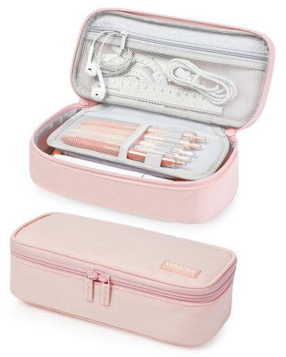 【階層型ストレージ】上層(メッシュポケット1).中間層(ペンホルダ4個).最下層(大容量収納部). 【大容量】サイズ:22.8cmx8cmx9.5cm文房具や事務用品のほとんどを収納できます.充電器、HDD、SSD、マウス、USB-Cハブを...