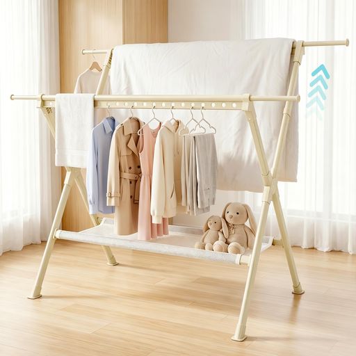 頑丈で安定性抜群: 耐久性の高いカーボンスチール製の室内物干しは、優れた耐荷重性と安定性、防錆性能を備えています。折りたたむとコンパクトで軽量になり、実用的で使いやすい設計です 伸縮・高さ調整可能: 伸縮式の物干し竿は約50cm(19.69...