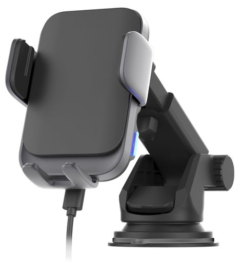 【スマホを置くだけで自動ホールド&amp;最適充電】 スマートフォンを置くと、アームの開閉幅と下部の補助足が連動して自動でホールドします。スマホのサイズ(縦横比率)に合わせてワイヤレス充電のコイル位置が最適な場所にくるよう自動で誘導されるた...