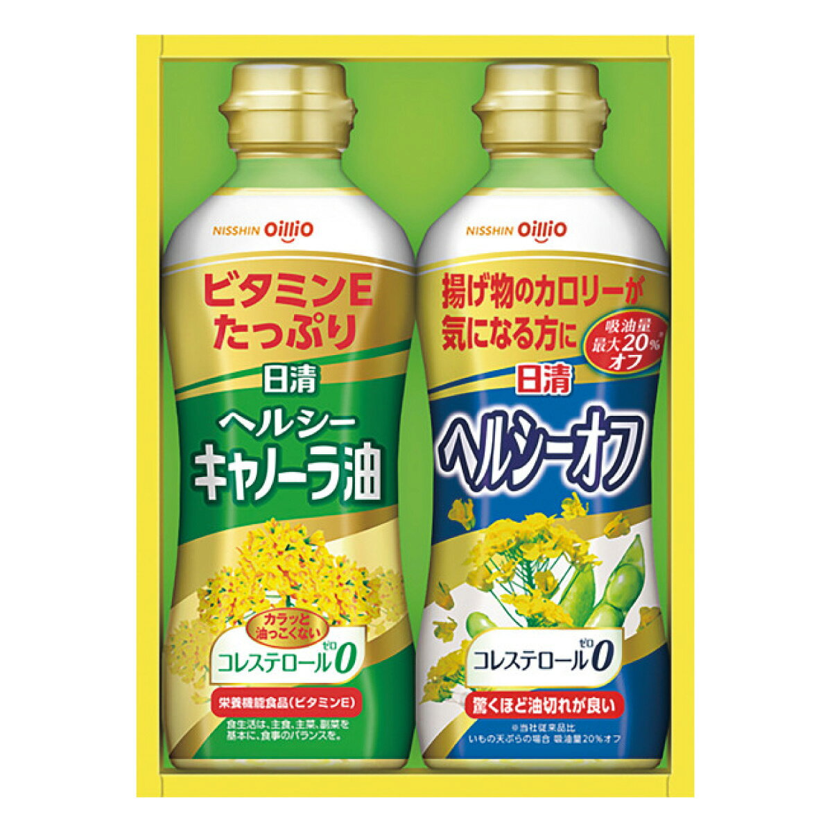 ドレッシングなどの生食向けから炒め物・揚げ物の加熱料理まで幅広い調理に使える定番のヘルシーオイルの詰合せです。商品名称日清　ヘルシーオイルギフトメーカー品番OP−10Nブランド名称日清オイリオ商品内容●ヘルシーキャノーラ油350g×1、ヘル...