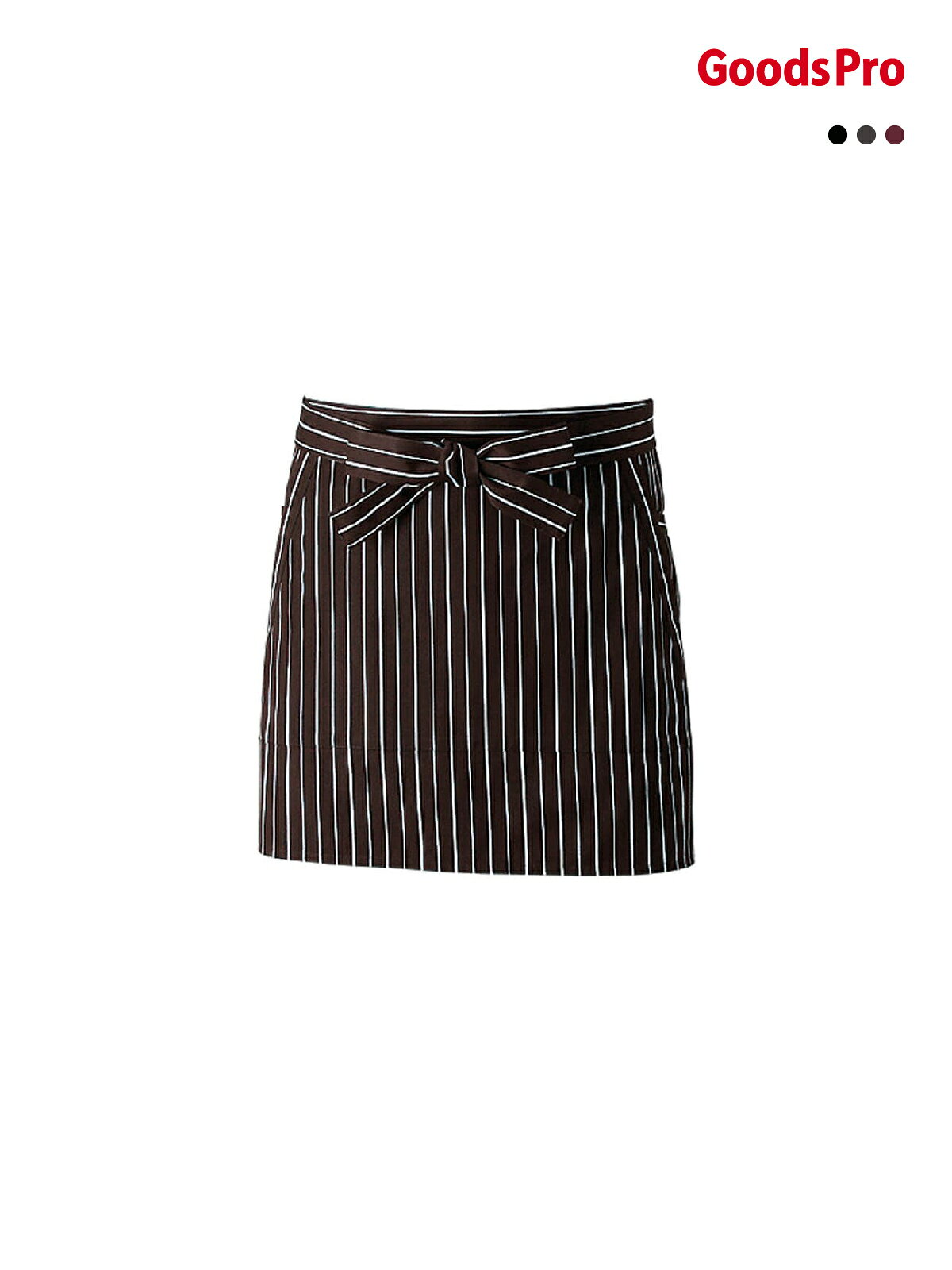 詳細説明先染め変則ストライプ、濃いグランド色に白ストライプは柄が際立ちお店にワンポイントを加えます。ポケットが両脇に合わせて4つあります。複雑なポケットデザインですが柄がポケットの切り替えを目立ちにくくしているところにスマートさを感じます。...