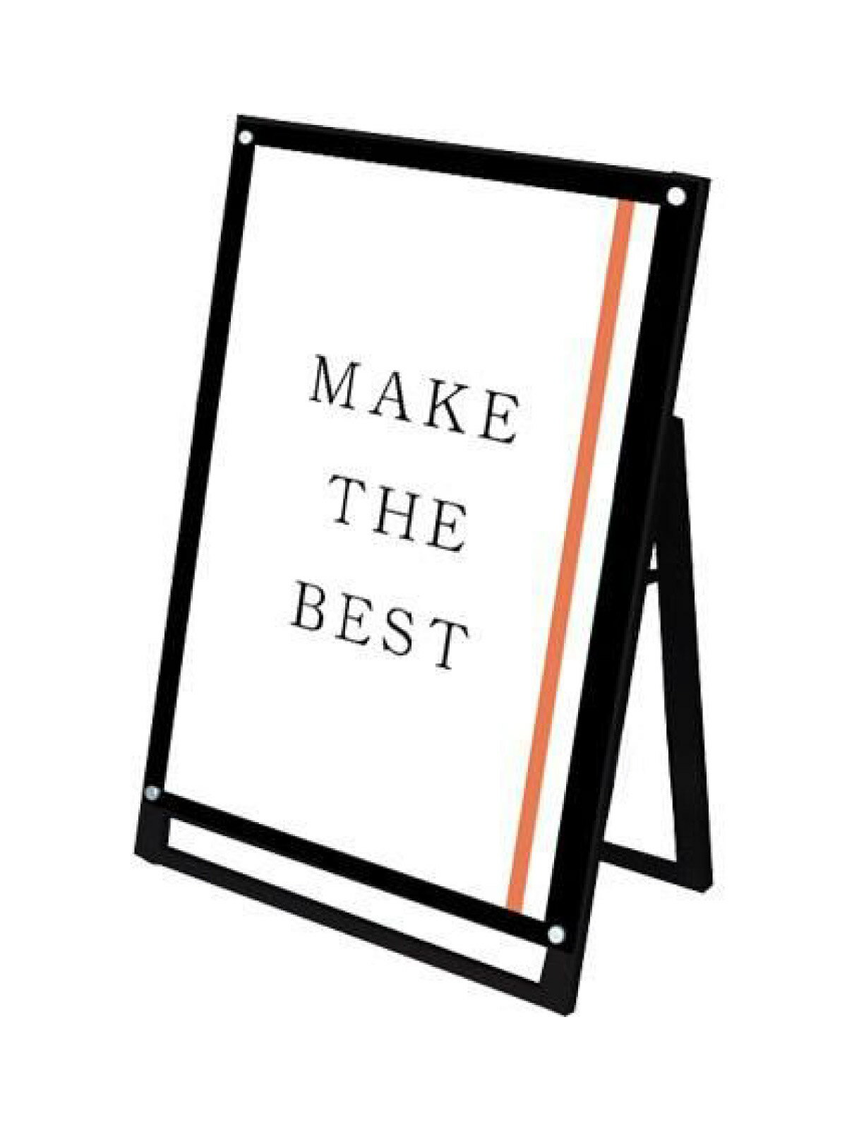 磁石を利用したビスによりポスターを画期的に簡単に交換できる次世代スタンド看板■製品仕様●フレーム＝アルミ押出し材／アルマイト仕上(ブラック)●磁石＝ネオジウム磁石●面板＝アルミ複合板(黒)3mm厚＋アクリル板透明 2mm 下辺アンダーバー付...