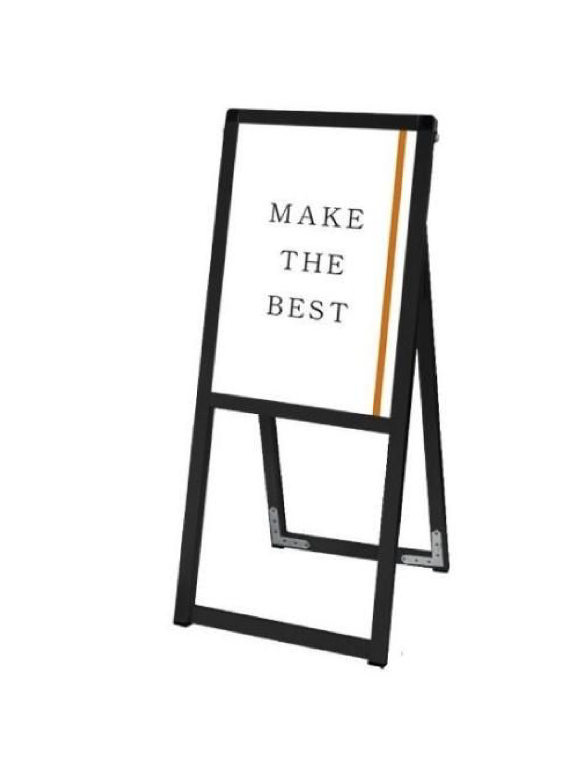 スマートでシンプルなデザインを追求した薄型スタンド看板■製品仕様●本体フレーム＝アルミ押し出し材／アルマイト仕上（ブラック）●表面カバー＝アクリル 透明1.5mm厚●面板＝アルミ複合板（白）3mm厚●面板サイズ=A3：W297mm×H420...