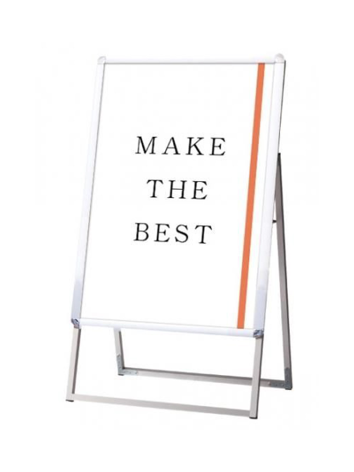 四辺を開閉してポスターを交換する最もメジャーなスタンド看板■製品仕様●本体=アルミ押出し/アルマイト仕上(シルバー)●パネル=ポスターグリップ(フロントオープン式)(シルバー)●表面カバー=アクリル 透明1.5mm厚●背面板=屋内用：ハード...