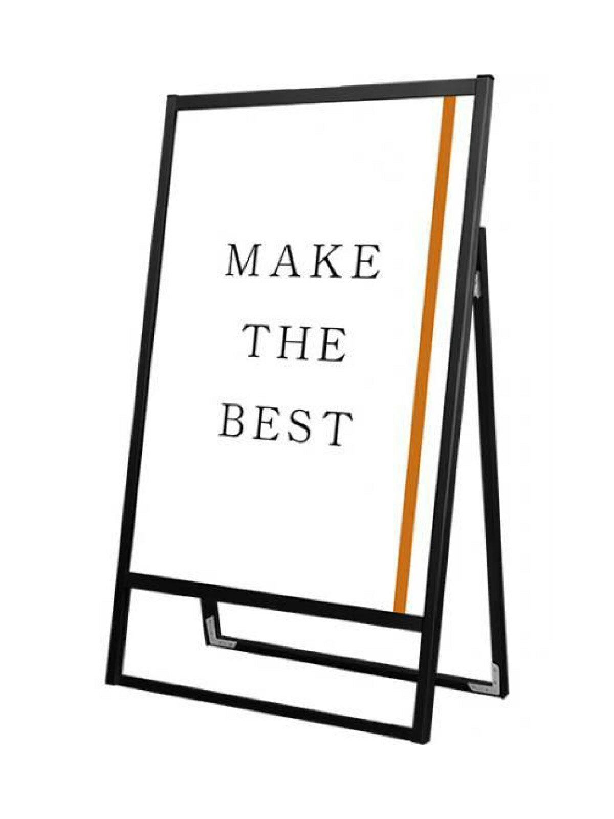 高機能＆高強度＆低価格を実現した純国産のA型ポスタースタンド■製品仕様●本体フレーム=アルミ押出し材／アルマイト仕上(ブラック)●表面カバー=アクリル(透明)1.5mm厚●面板=アルミ複合板(白)3mm厚●面板サイズ=B1(W728mm×H...