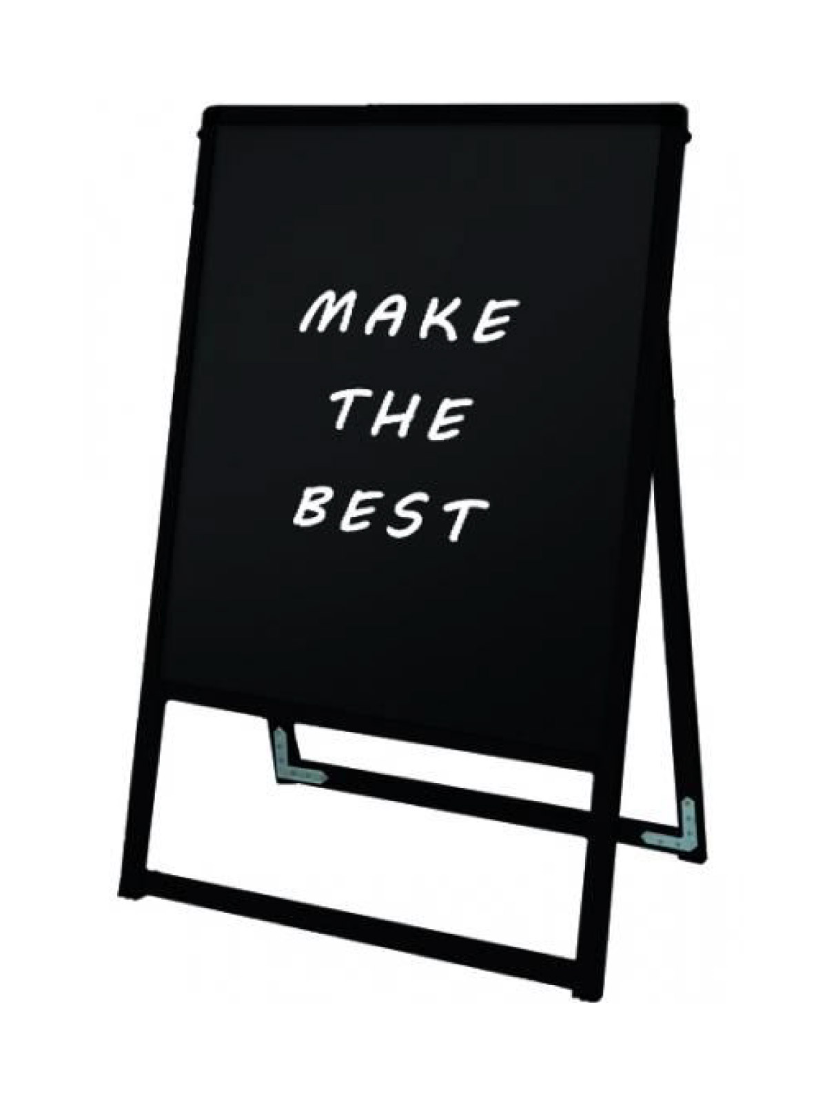 屋外使用可能なアルミ製マーカーボードスタンド看板■製品仕様●本体フレーム＝アルミ押し出し材22mm×25mm／アルマイト仕上（ブラック）●面板＝マーカーボード（ブラック）3mm厚※マグネット使用可能※差し替え用面板は、オプションから単品で購...