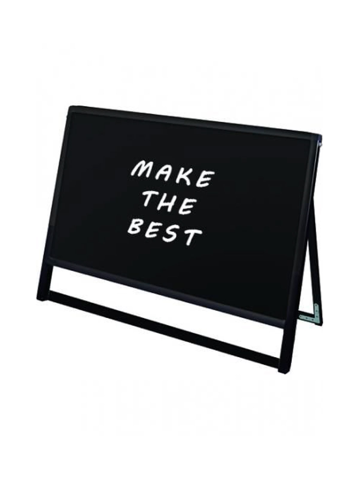 屋外使用可能なアルミ製マーカーボードスタンド看板■製品仕様●本体フレーム＝22mm×25mmアルミ押し出し材／アルマイト仕上（ブラック）●面板＝マーカーボード（ブラック）3mm厚※マグネット使用可能※差し替え用面板は、オプションから単品で購...