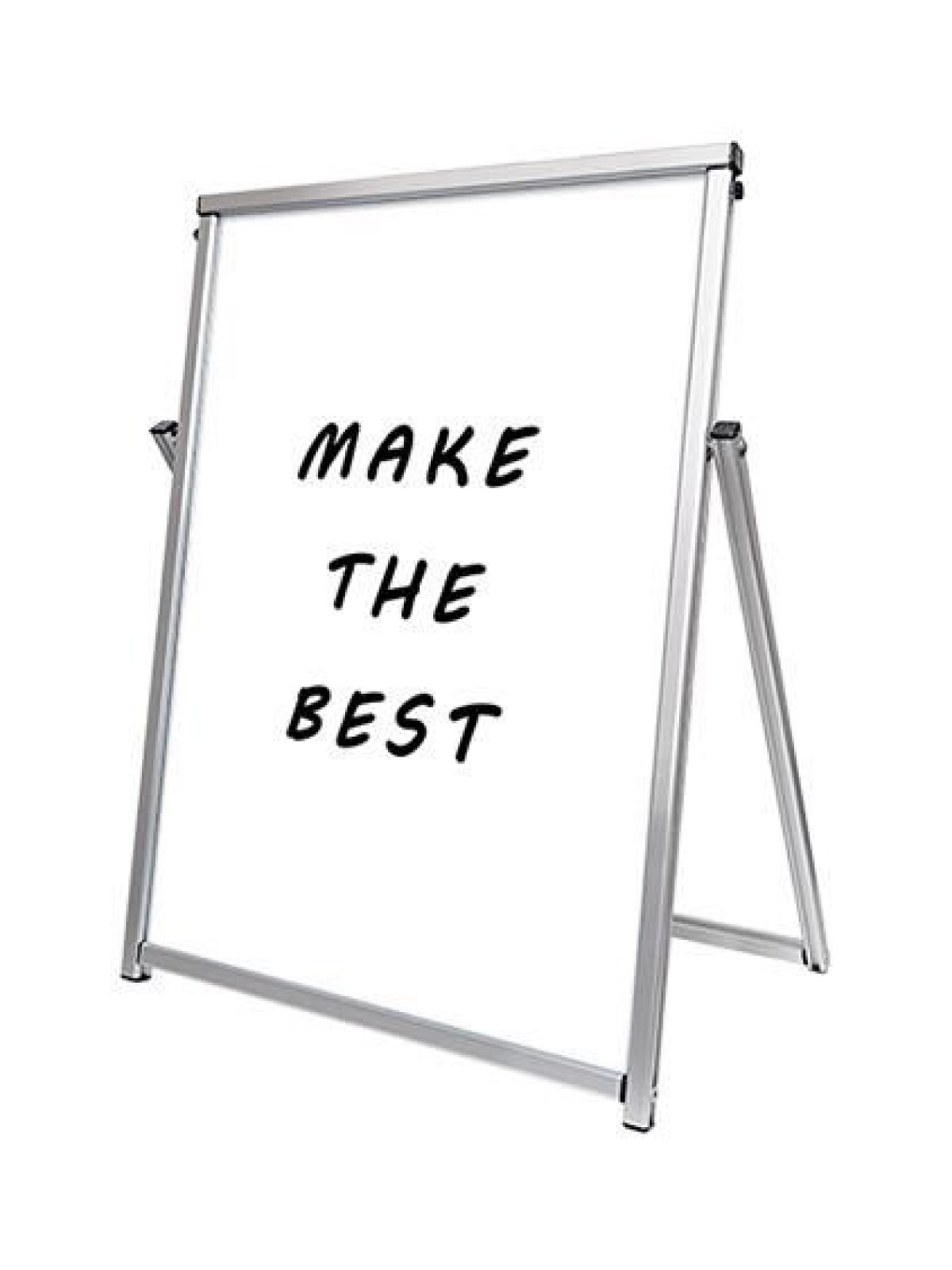 3cmのすき間があれば収納できるコンパクトなホワイトボード看板■製品仕様●本体フレーム=アルミ押出し材/アルマイト仕上(シルバー)●面板=マーカーボード(ホワイト)3mm厚●面板サイズ=A1(W594mm×H841mm)●面板有効サイズ=W...