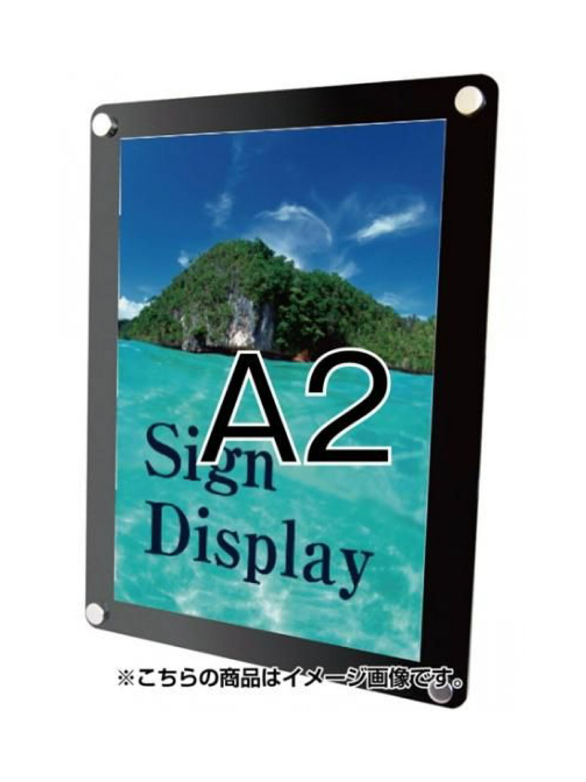 アクリルと化粧ビスでポスターを挟み込んで展示する高級感ある壁面パネル■製品仕様●対応サイズ＝A2(420mm×594mm)●面板サイズ＝490mm×664mm●重量＝2.4kg●面板＝前面：アクリル透明2mm厚（面取り・研磨加工済み・角R加...