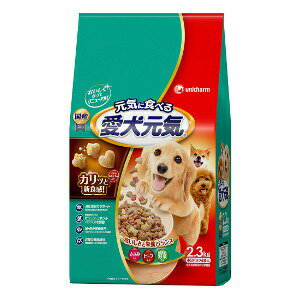 商品名 ユニ・チャーム 愛犬元気ささみ・ビーフ・緑黄色野菜・小魚入り2.3kg　4520699683996 商品説明 良質なたんぱく質やカルシウムなど必要な栄養をバランスよく配合。おいしさと栄養がぎっしり詰った全成長段階用総合栄養食です。骨...